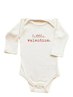 TENTH & PINE Little Valentine Organic Baby Bodysuit - Natural Red Lettering