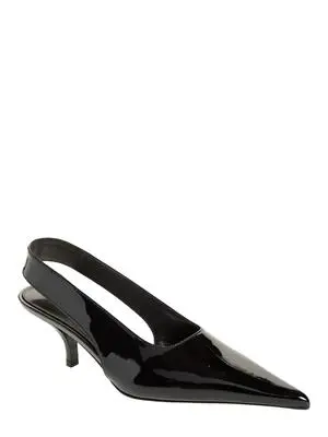 TOTEME Classic Kitten Heel Slingback Pump - Black