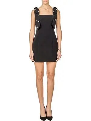 Endless Rose Rhinestone Strap Mini Sheath Dress - Black