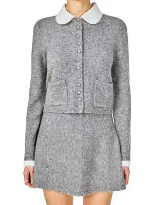 Endless Rose Peter Pan Collar Cardigan - Grey