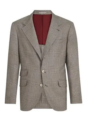 Brunello Cucinelli Prince Of Wales Cavallo Blazer - Light Brown