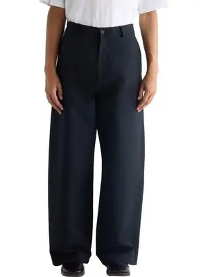 Acne Studios Cotton Sateen Wide-leg Pants - Black