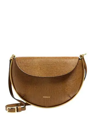 WANDLER Mini Kate Lizard Embossed Leather Crossbody Bag - Tabacco Lizzard 1776