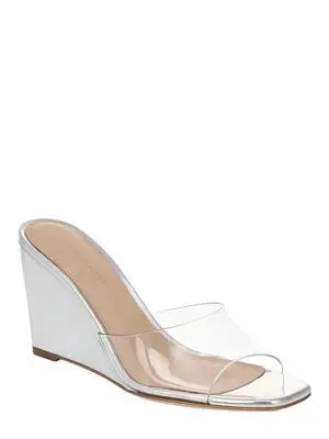 Veronica Beard Asha Wedge Sandal - Clear/silver