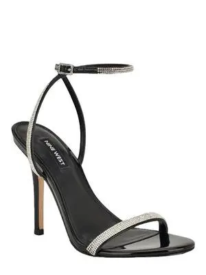 Nine West Stodia Embellished Ankle Strap Sandals Black