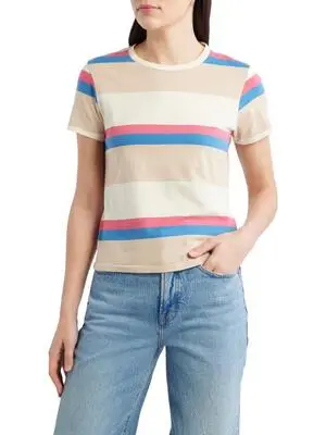 The Great. The Little Stripe Cotton T-shirt - Study Hall Stripe