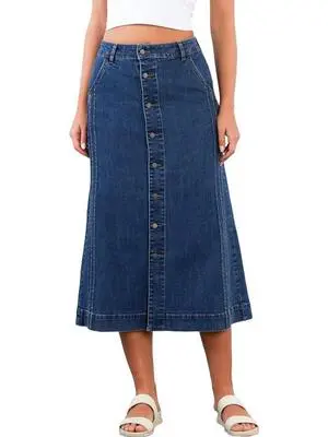 WASH LAB DENIM For Keeps Denim Maxi Skirt - Imperial Blue
