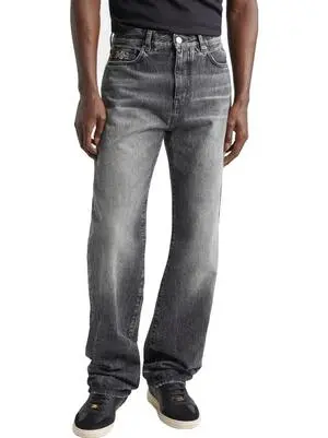 Versace Loose Fit Stonewash Denim Jeans - Medium Grey