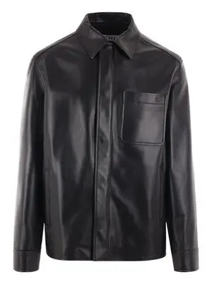 Loewe Nappa Leather Shirt Jacket - Black