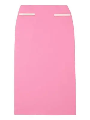 ROWEN ROSE Wool-crepe Midi Skirt - Pink