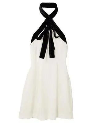 Simkhai Jolie Bow-detailed Mini Dress - Neutrals