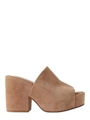 Gabriela Hearst Ares Suede Platform Mules - Neutrals