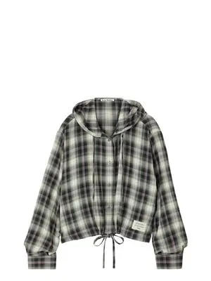 Acne Studios Hooded Checked Woven Shirt - Multi