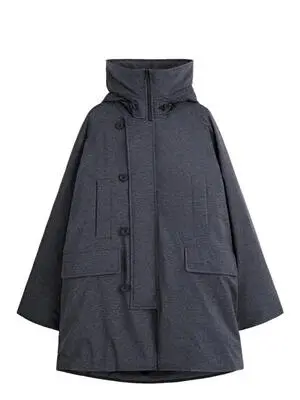Cos Technical Hooded Down Parka - Dark Grey