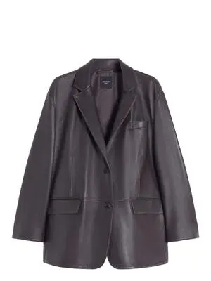 Max Mara Dyed Leather Blazer - Brown