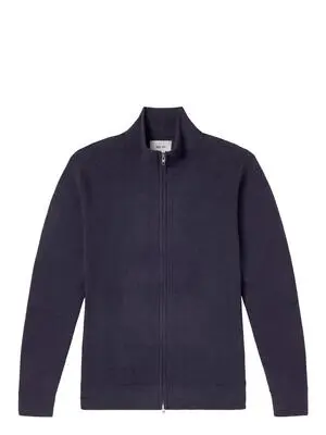 Nn07 Danny 6429 Ribbed Bouclé Zip-Up Cardigan Blue