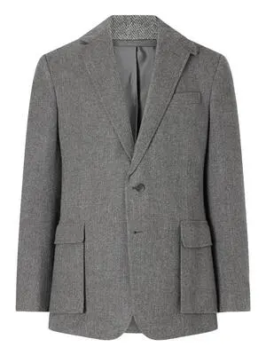 Ralph Lauren Purple Label Herringbone Wool Jacket - Gray