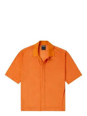 Zegna Cotton And Silk-blend Terry Shirt - Orange