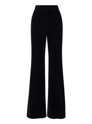 Valentino Garavani Cotton-velvet Flared Pants - Black