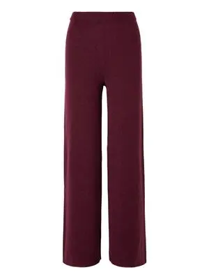 THE ELDER STATESMAN Juniper Cashmere Wide-leg Pants - Burgundy