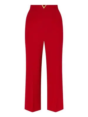Valentino Garavani Embellished Wool Straight-leg Pants - Red