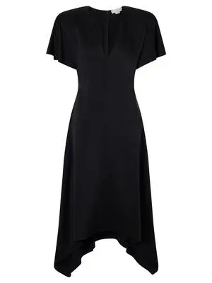 Stella McCartney Paneled Hammered-satin Midi Dress - Black