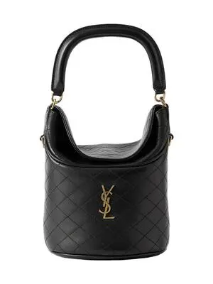 Saint Laurent Gaby Quilted Leather Bucket Bag - Black