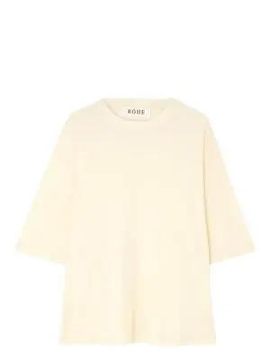 RÓHE Oversized Wool-jersey T-shirt - Neutrals