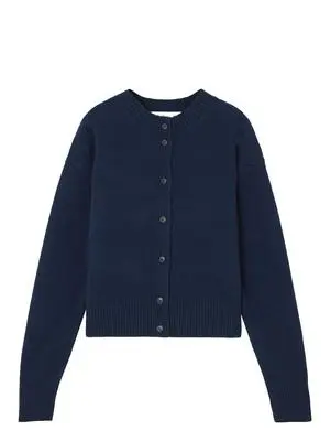 RÓHE Cropped Wool-blend Cardigan - Blue