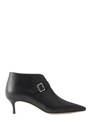 Manolo Blahnik Mendiola 50 Buckled Leather Ankle Boots - Black