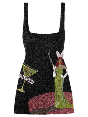 CLIO PEPPIATT Bunny Embellished Mini Dress - Multi