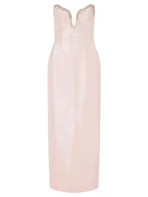 CLIO PEPPIATT Selene Embellished Scalloped Strapless Gown - Pink