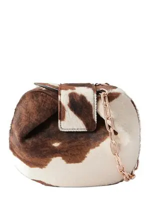 Gabriela Hearst Soft Demi Cow-print Calf Hair Clutch - Brown