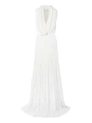 Christopher Esber Ripple Stretch-jersey Halterneck Gown - White