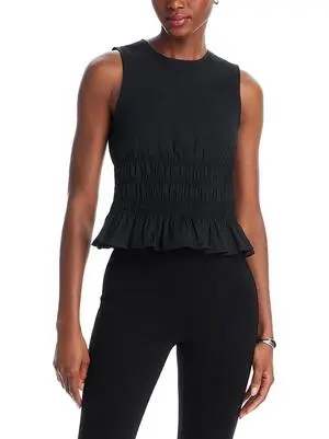 Staud Culver Peplum Top - Black