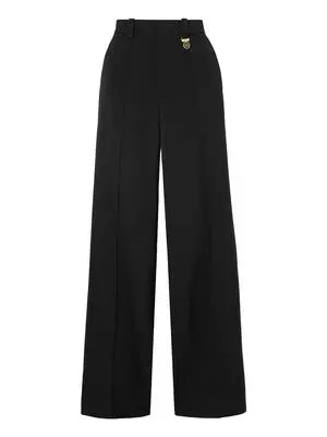 FRAME Ritz Paris Embellished Woven Wide-leg Pants - Black