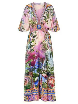 Camilla Crystal-embellished Printed Silk Maxi Dress - Multi