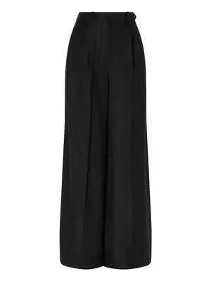 Brunello Cucinelli Pleated Wide-leg Pants - Black