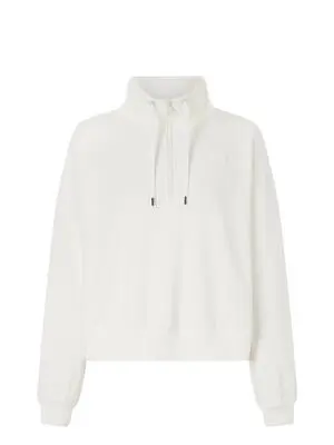Brunello Cucinelli Appliquéd Cotton-Blend Piqué Sweatshirt Neutrals