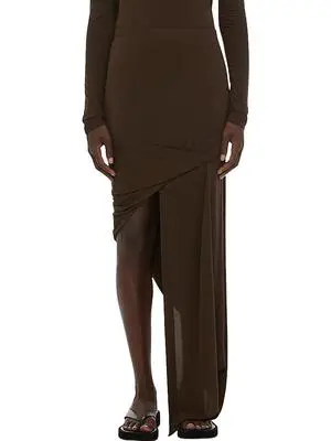 Helmut Lang Twist Drape Skirt - Bistre