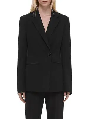 Helmut Lang Gab Wool Blazer - Black