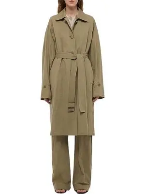 Helmut Lang Cape Trench Coat - Warm Sage