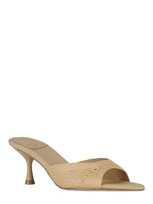 Jeffrey Campbell Raffia Mid-heel Mules - Natural Raffia