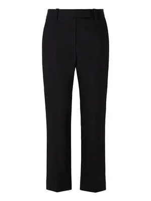 Brunello Cucinelli Pleated Stretch-cotton Twill Tapered Trousers - Black