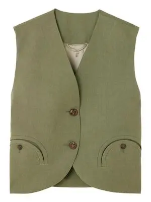 BLAZÉ MILANO Midday Sun Linen Vest - Green