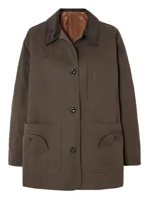 BLAZÉ MILANO Clelia Cotton-gabardine Jacket - Brown