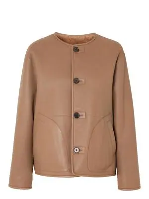 ARMA Lucine Reversible Leather And Shearling Jacket Light Brown