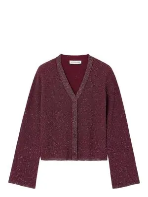 Altuzarra Taylor Sequin-embellished Knitted Cardigan - Burgundy