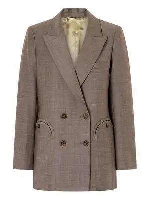 BLAZÉ MILANO Aile Everyday Double-breasted Wool And Mohair-blend Blazer - Brown