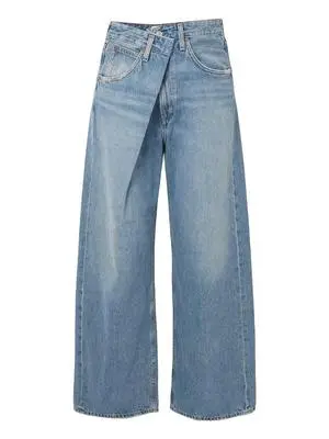 AGOLDE Vana Asymmetric Wide-leg Jeans - Blue